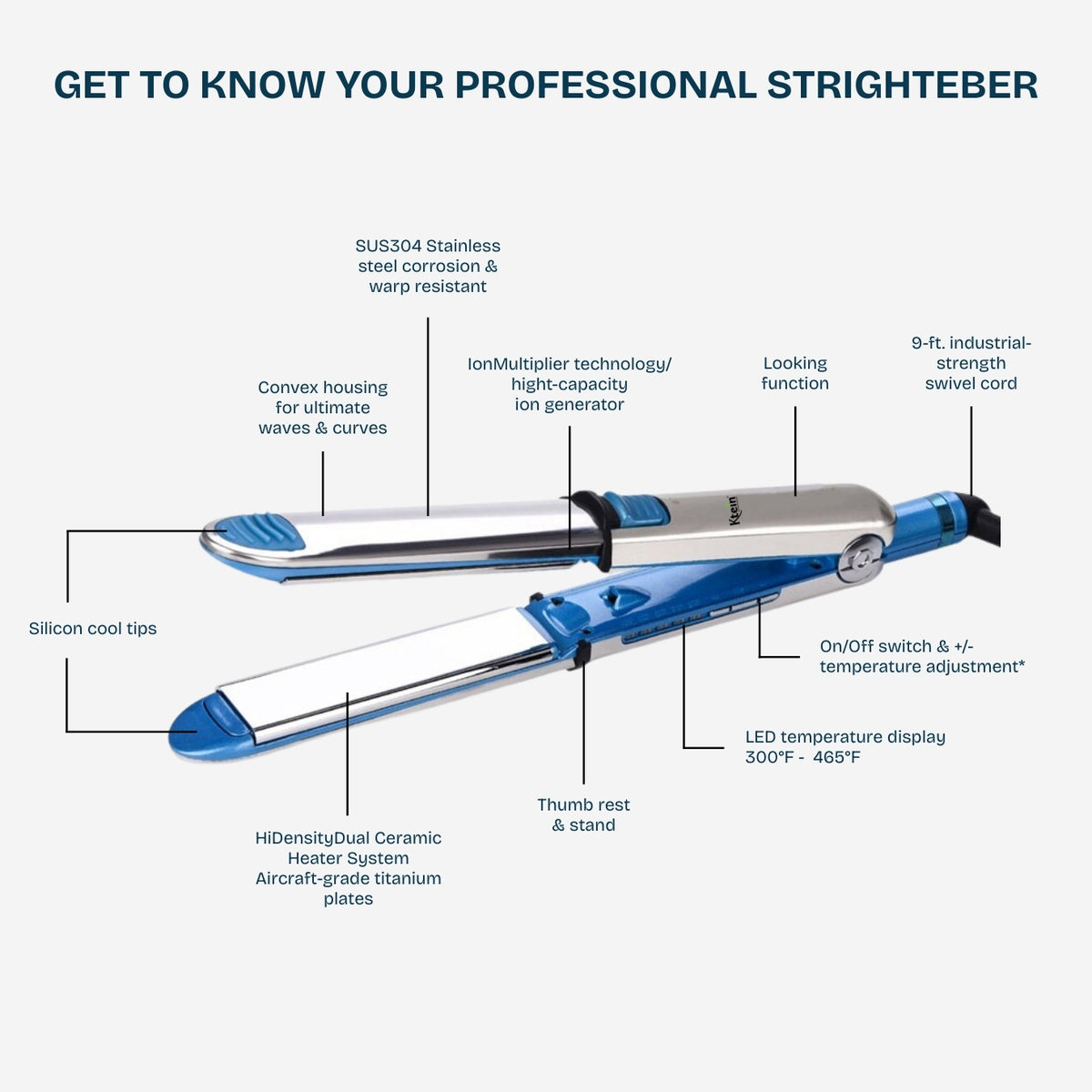 Ktein Straight Comb Flat Iron with Nano Titanium Plates – Ktein Cosmetics
